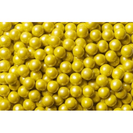 Perle chocolatée 10 mm - Jaune perlé